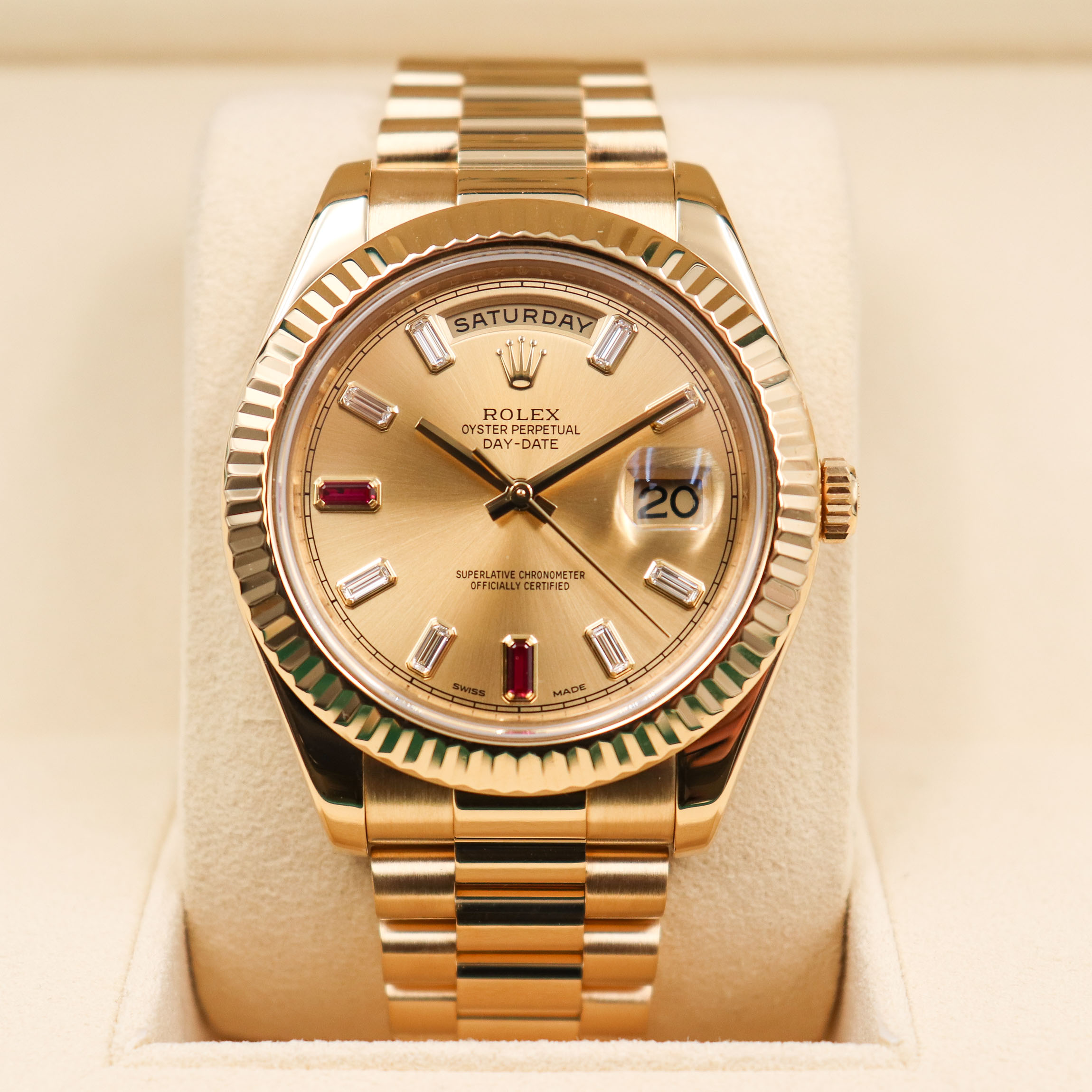 Day Date II 41 Mm Ruby Dial Rolex 218238 Day Date II 41 Mm Ruby Dial Rolex 218238